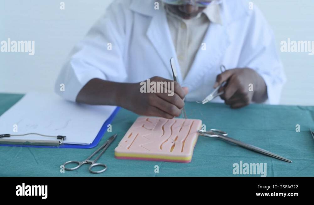 Education concept of 4k Resolution. Medical school students practicing ...