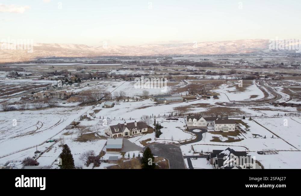 Peaceful Small Town of Midway, Utah in Rural Wasatch County - Aerial ...