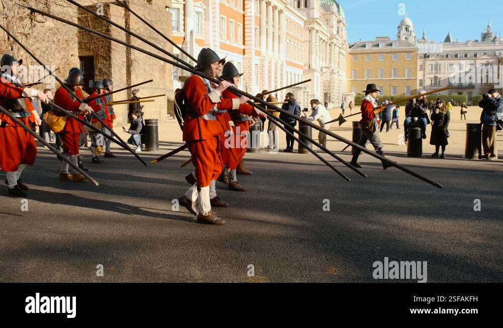Traditions in London, UK - King Charles I March Reenactment Stock Video ...