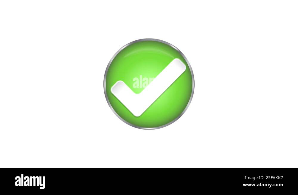 3D Tick Button V2 Stock Video Footage - Alamy