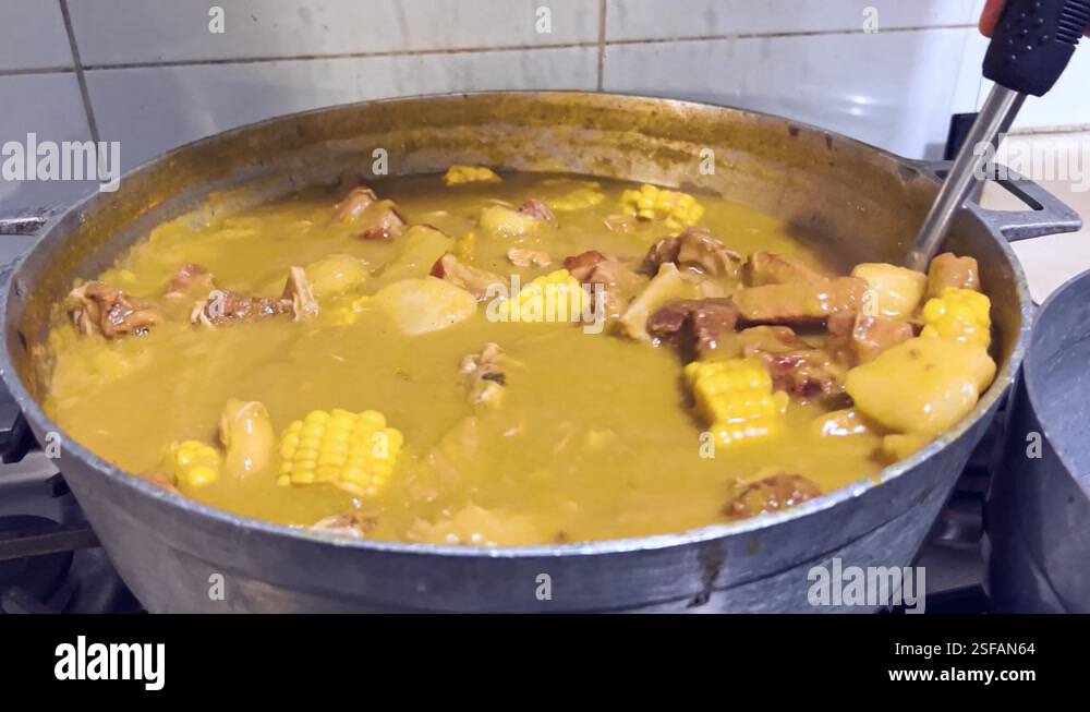 Traditional Dominican creole food called Sancocho Stock Video Footage ...