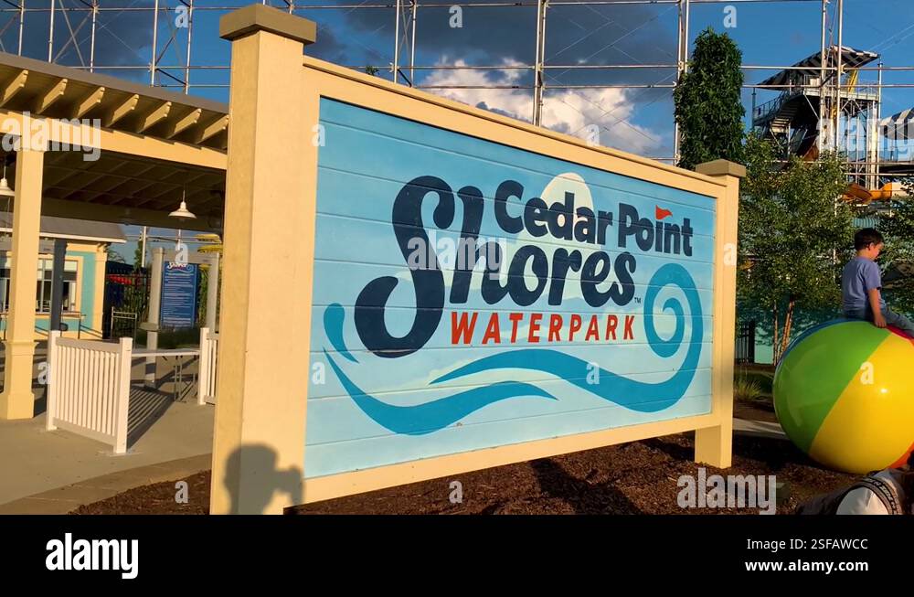 Cedar Point Shores Waterpark in Sandusky Ohio, USA Stock Video Footage ...