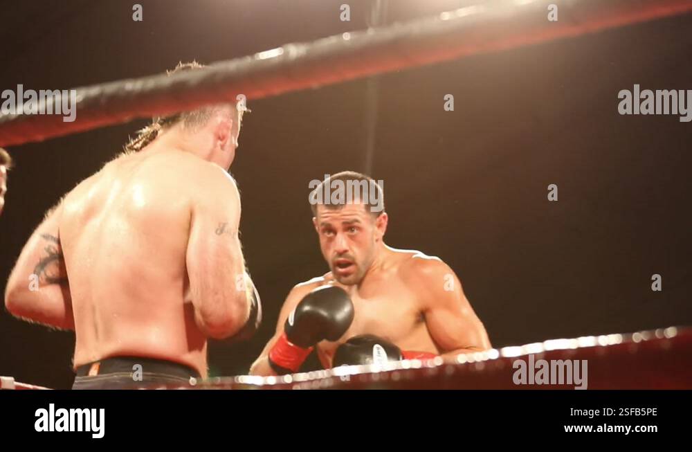 boxers fighting in the ring for a competition Stock Video Footage - Alamy