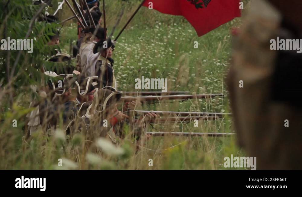 Revolutionary War Re-enactment - Continental Line in a Flintlock Battle ...