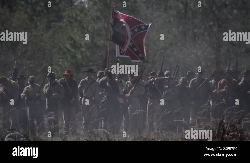 Civil War Combat Battle Re-enactment - Confederates in Wilderness ...