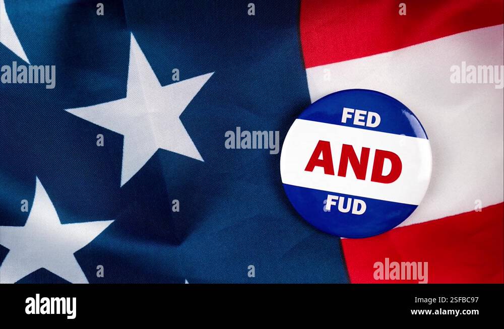 fed and fud text quote on election button laying on the star spangled ...