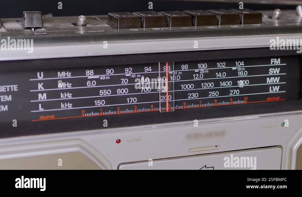 Tuning the Frequency, Searching Wave on an Old Vintage Analog Radio ...