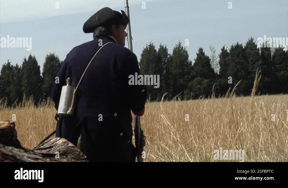 Colonial American Soldier of the French & Indian War era with flintlock ...