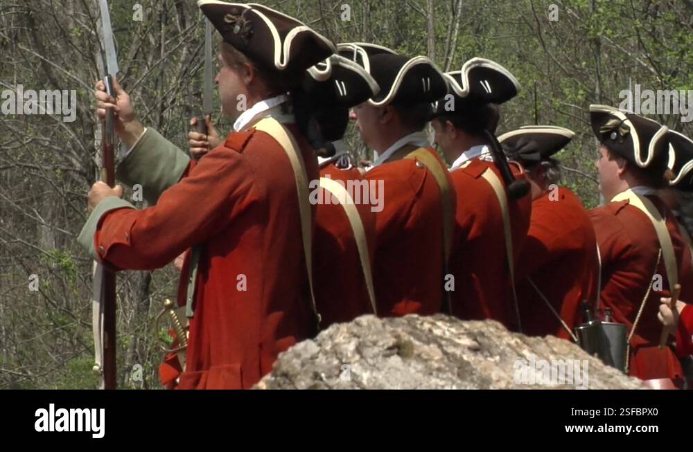 Soldiers of the French & Indian War era with flintlock muskets - March ...