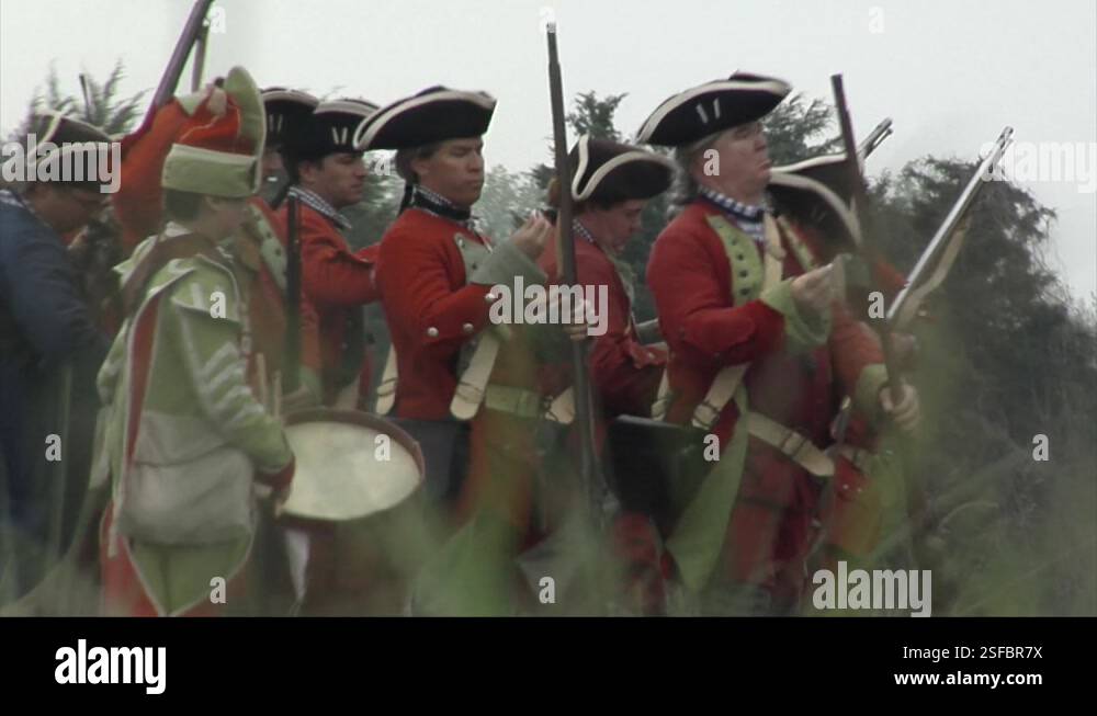 British Soldiers of the French & Indian War era with flintlock muskets ...