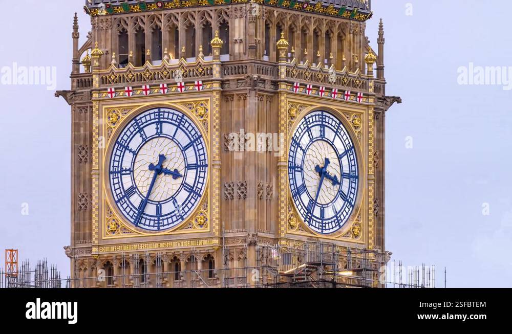 Hyperlapse of Big Ben clock face of the newly refurbished Elizabeth ...