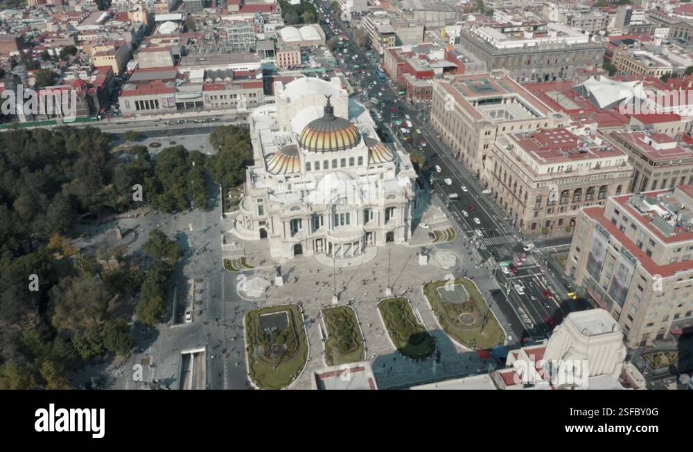 Mexico City With The Iconic Palace of Fine Arts (Palacio de Bellas ...