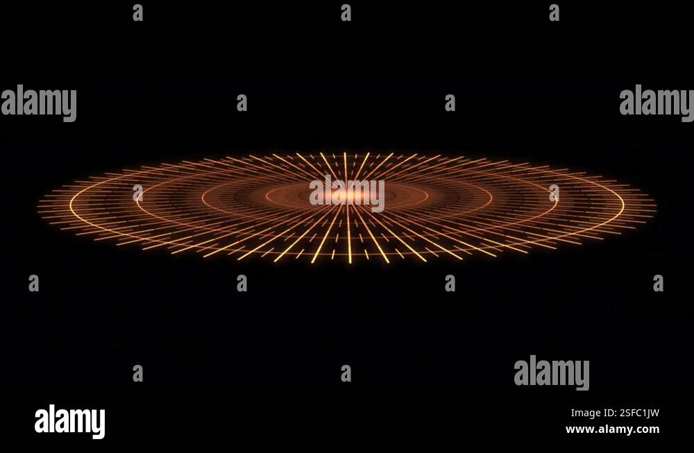 3D HUD Arc Audio Reactive Equalizer A Yellow X80 Degrees Small VJ Loop ...