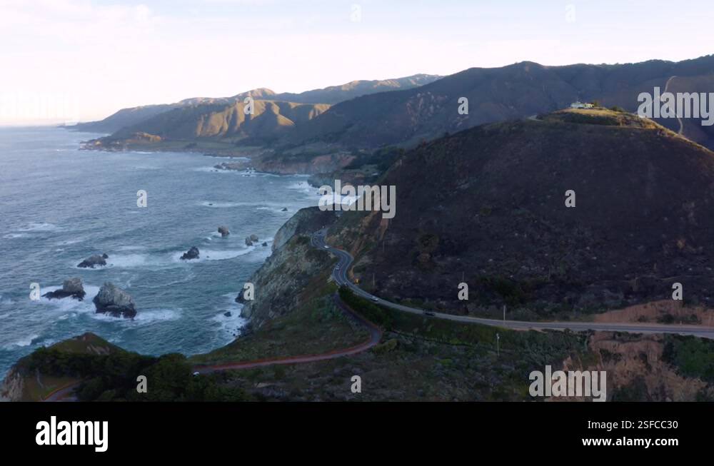 Travel by car in summer time. The sea coast and the road Stock Video ...
