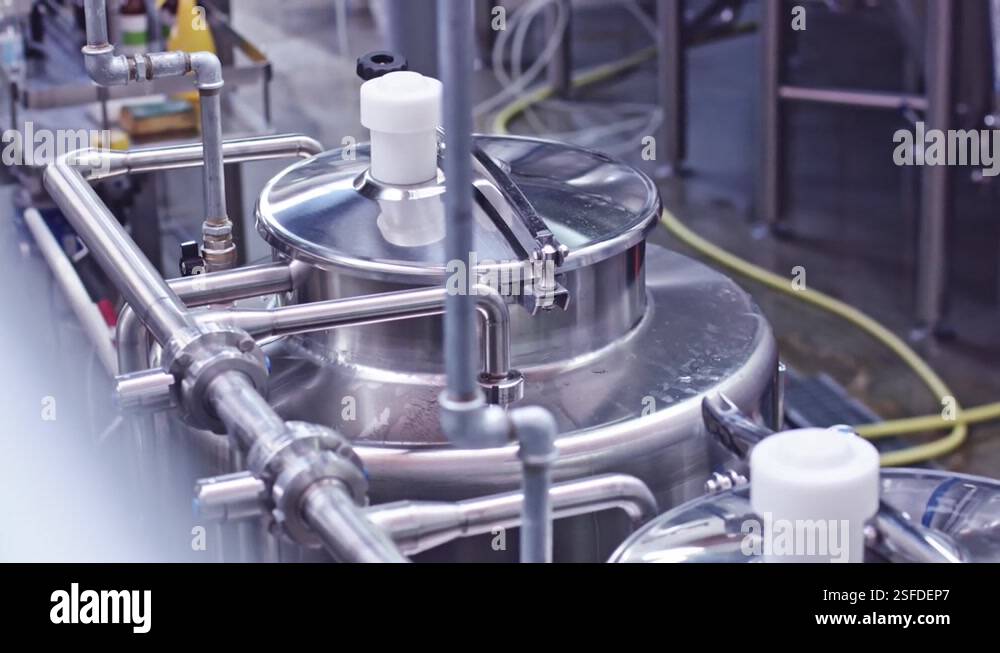 Brewing beer in brewery vat factory manufacturing process Stock Video ...