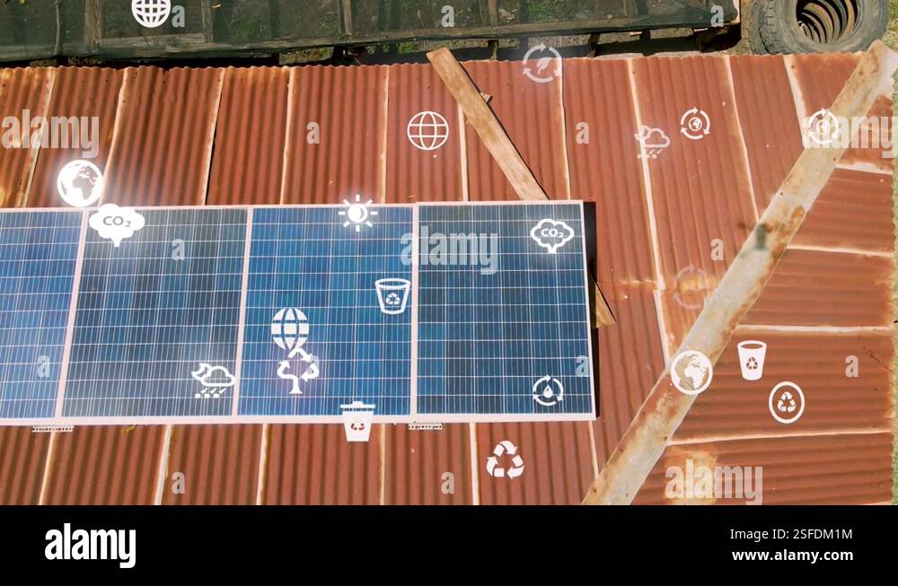 Solar panels pumping water farm Kenya. Climate change Paris agreement ...