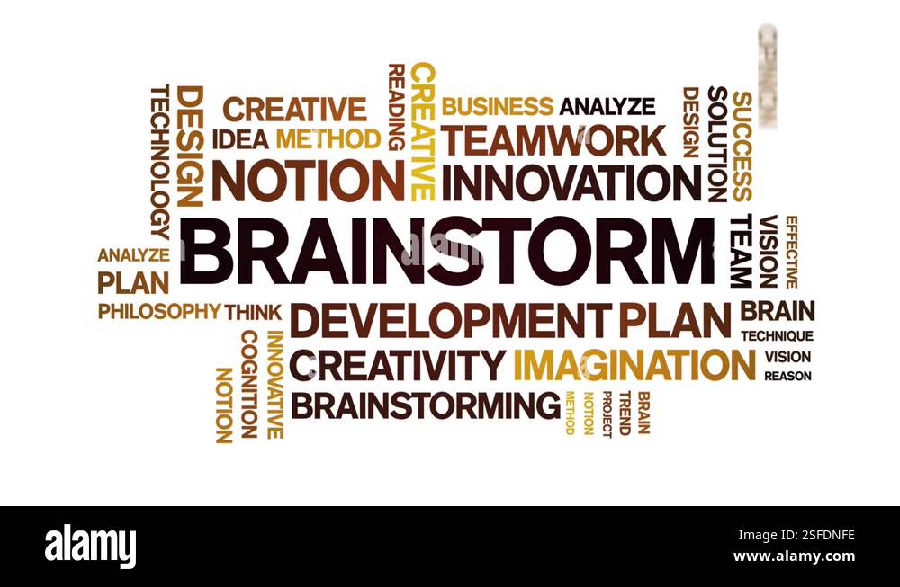 Brainstorm animated word cloud,animation kinetic typography seamless ...