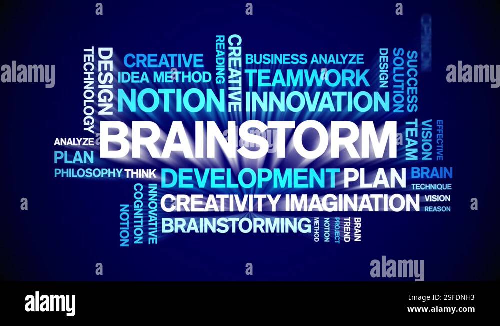 Brainstorm animated word cloud,animation kinetic typography seamless ...