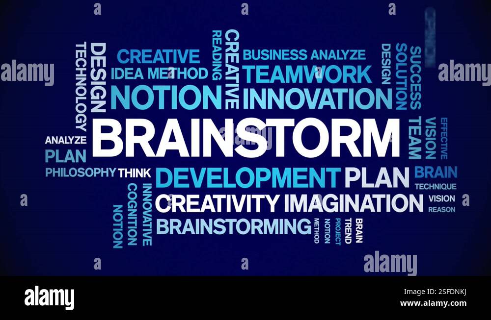 Brainstorm animated word cloud,animation kinetic typography seamless loop Stock Video Footage ...