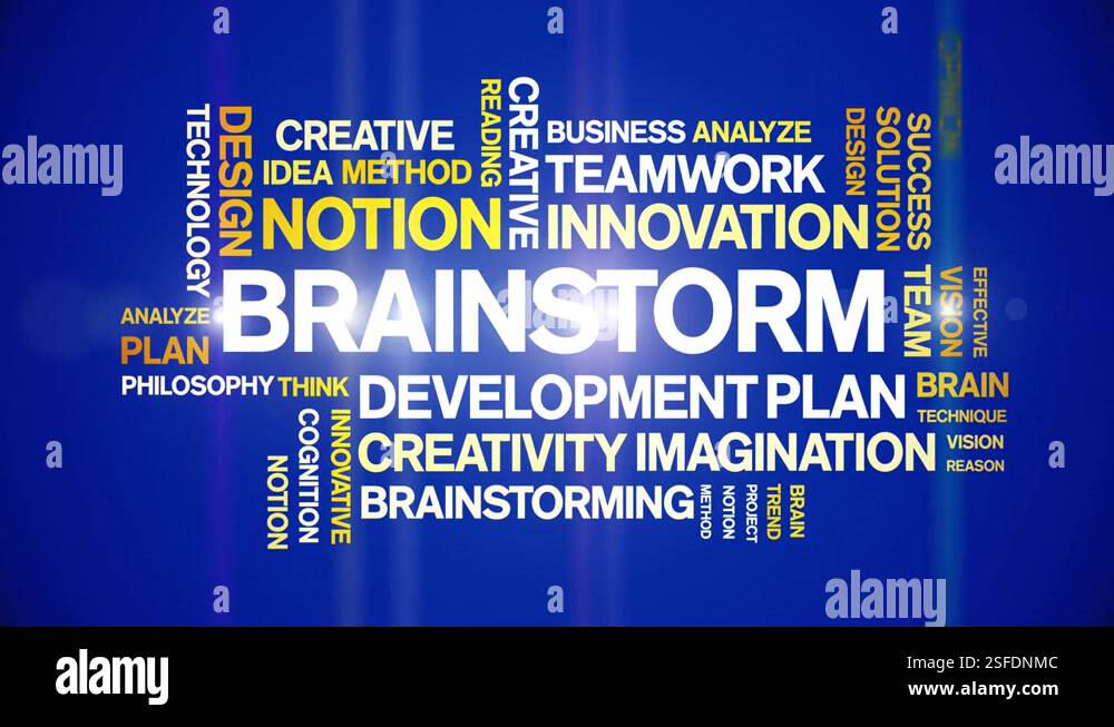 Brainstorm animated word cloud,animation kinetic typography seamless ...