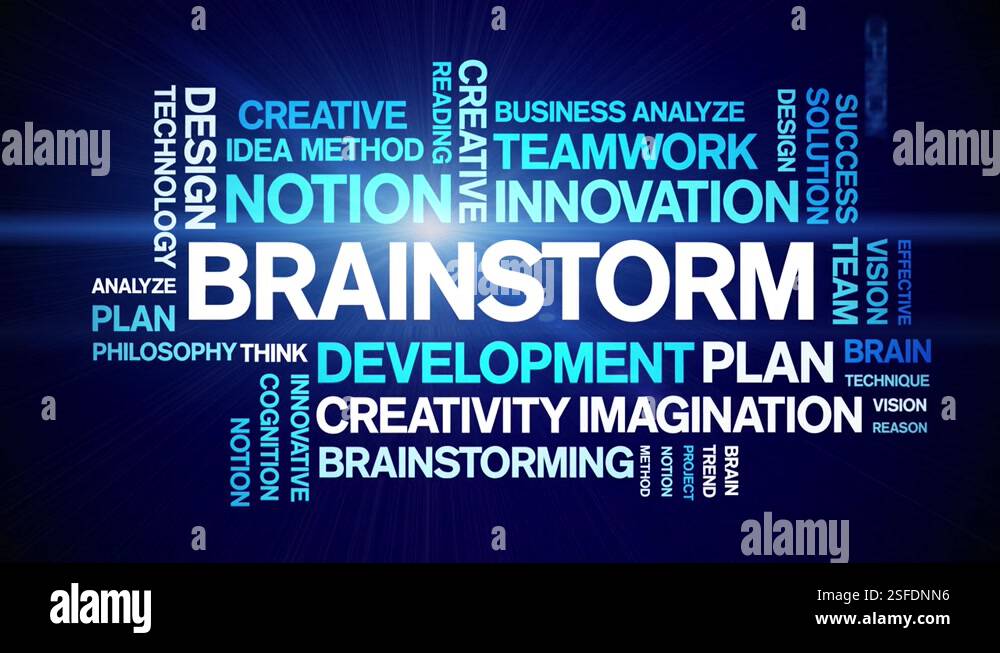 Brainstorm animated word cloud,animation kinetic typography seamless ...
