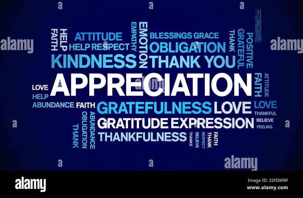 Appreciation animated word cloud,animation kinetic typography seamless ...