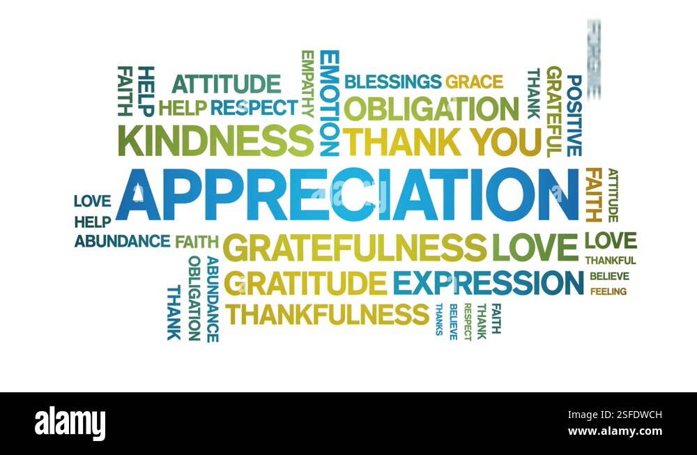 Appreciation animated word cloud,animation kinetic typography seamless ...