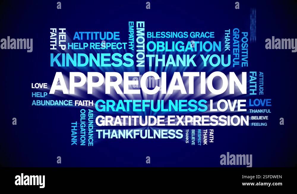 Appreciation animated word cloud,animation kinetic typography seamless ...