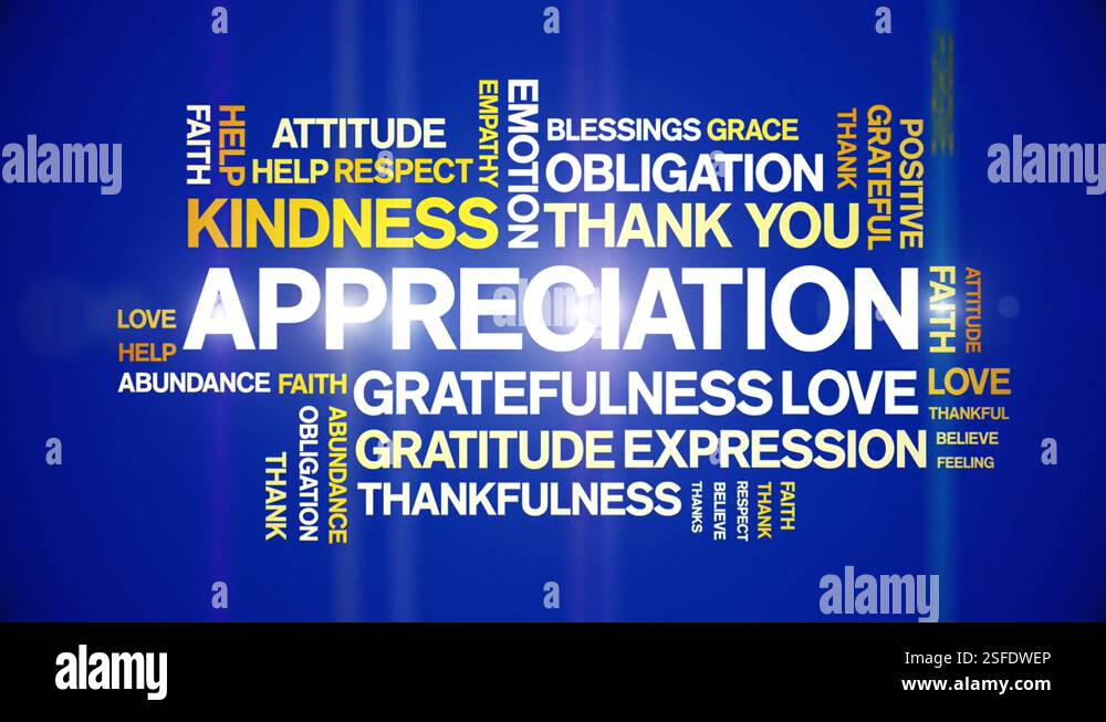Appreciation animated word cloud,animation kinetic typography seamless ...