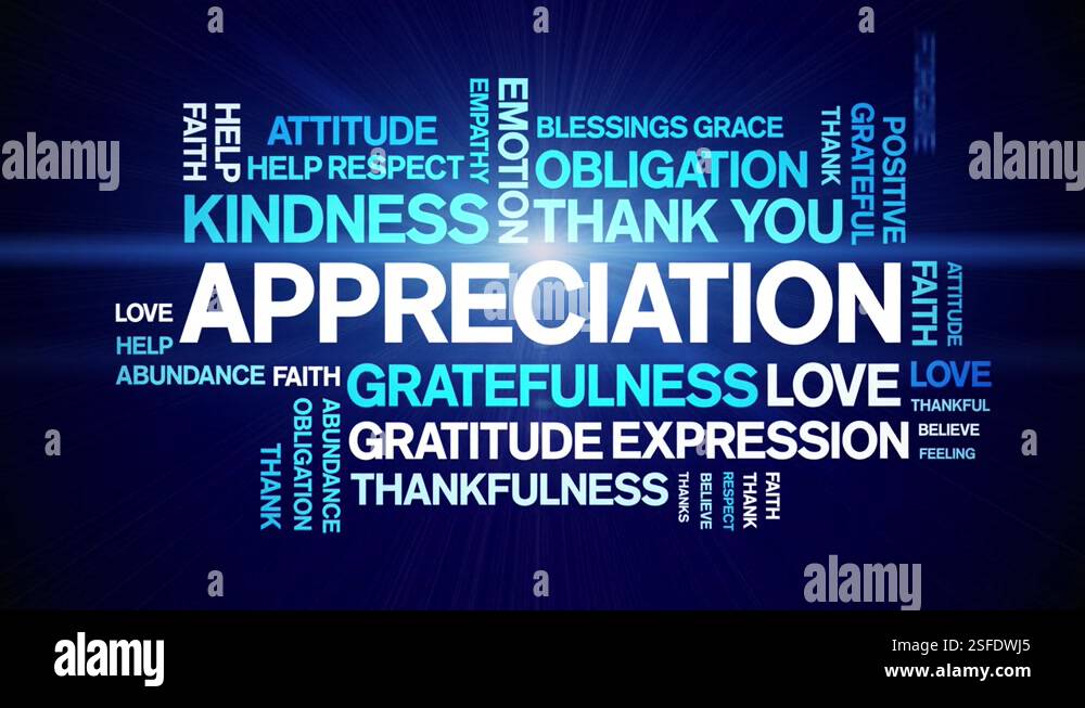 Appreciation animated word cloud,animation kinetic typography seamless ...