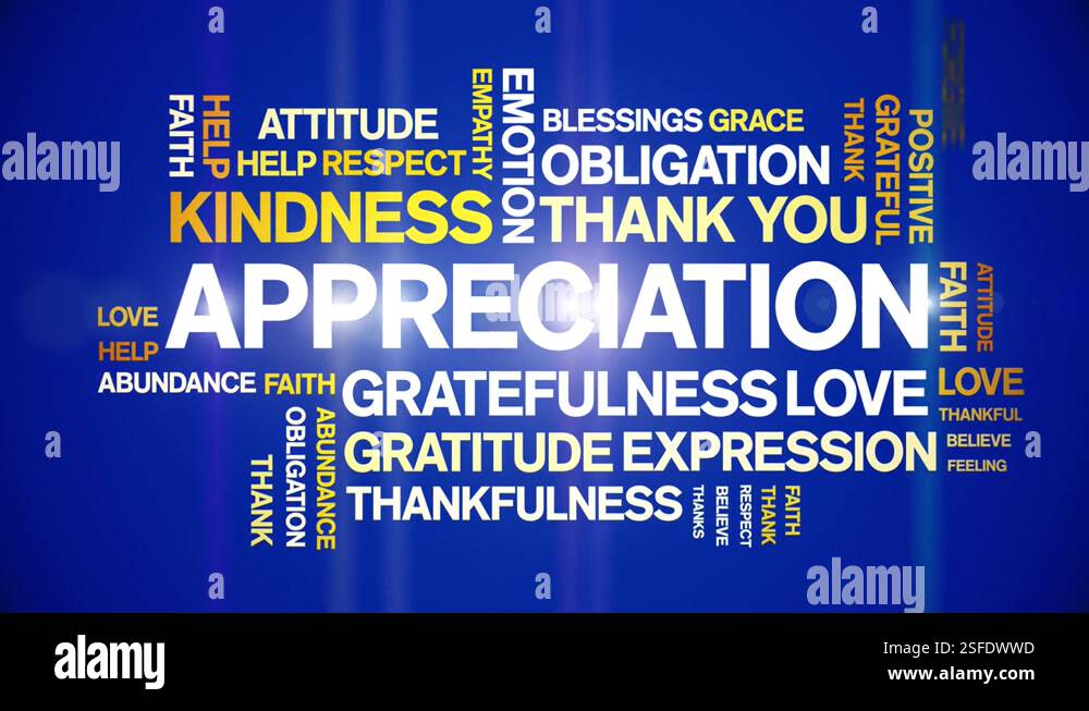 Appreciation animated word cloud,animation kinetic typography seamless ...