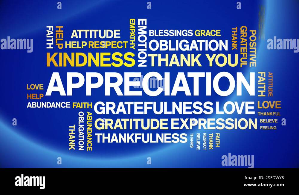 Appreciation animated word cloud,animation kinetic typography seamless ...