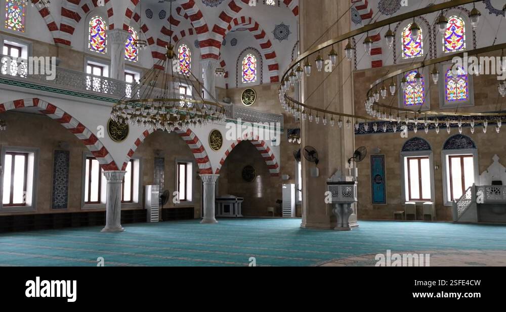 Accra Ghana National Mosque inside pray area Muslim Islam pan 4K Stock ...
