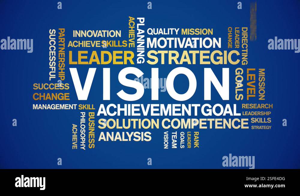 Vision animated word cloud,animation kinetic typography text seamless ...