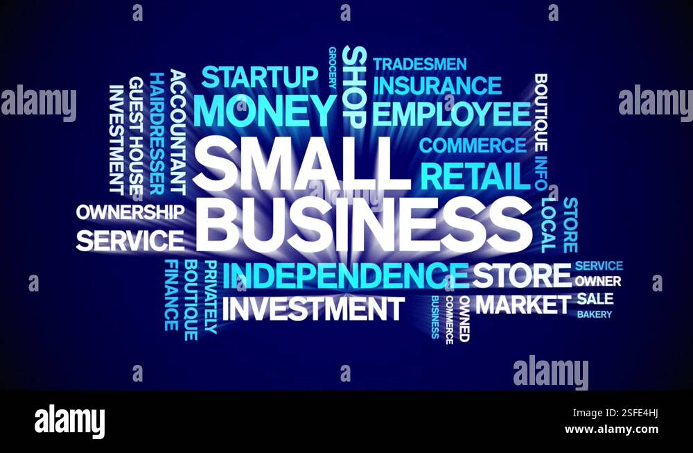 Small Business animated word cloud,animation kinetic typography ...