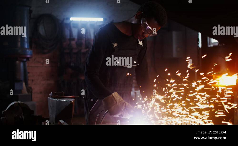 Blacksmith workplace, iron forging workflow Stock Video Footage - Alamy