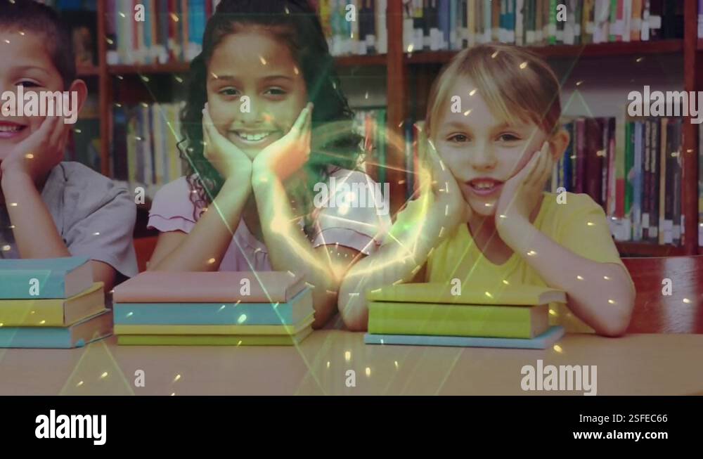 Geometrical shapes and mathematical equations portrait of diverse ...