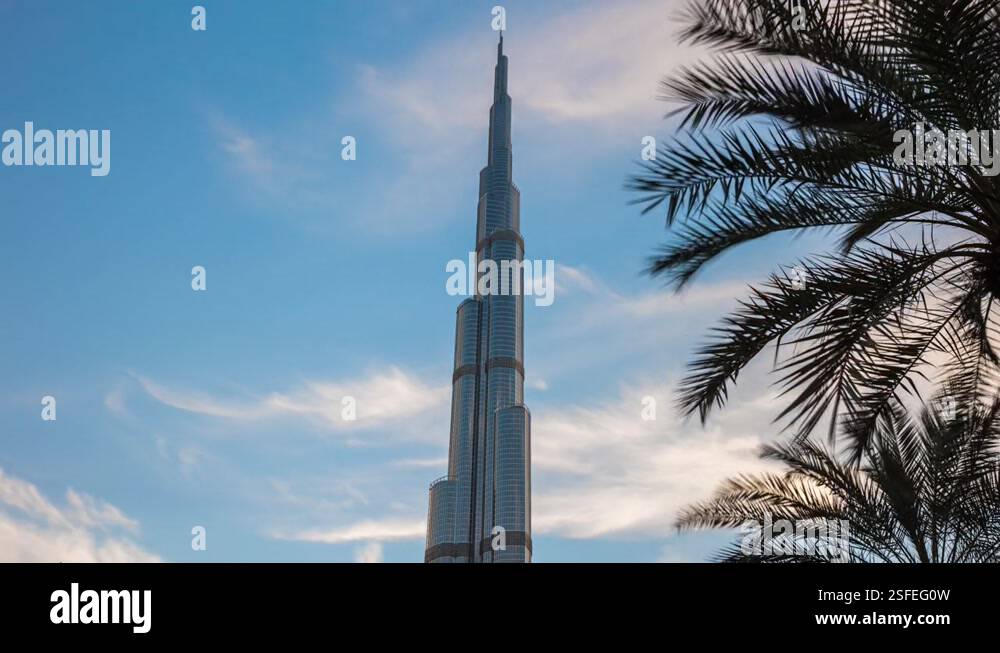 sunset sky dubai world tallest building 4k time lapse uae Stock Video ...