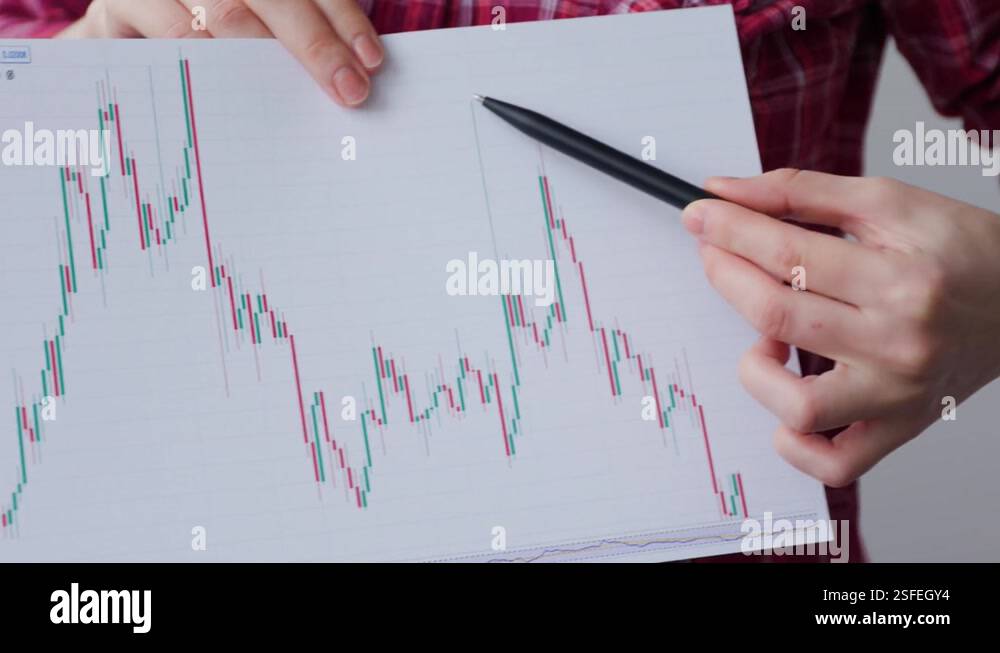 Women hand and graph chart with falling trend Stock Video Footage - Alamy