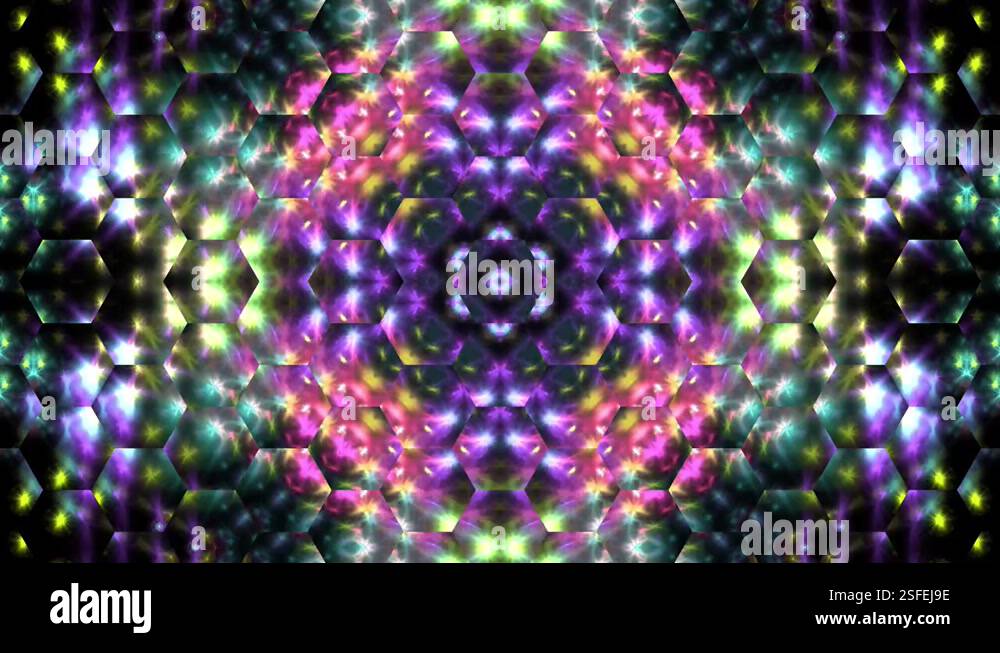 Kaleidoscope of fast moving background in hex pattern abstract ...