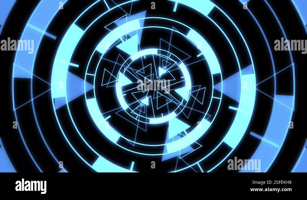 Circle Triangle VJ Loop Blue Ripple Core Animation Background Stock ...