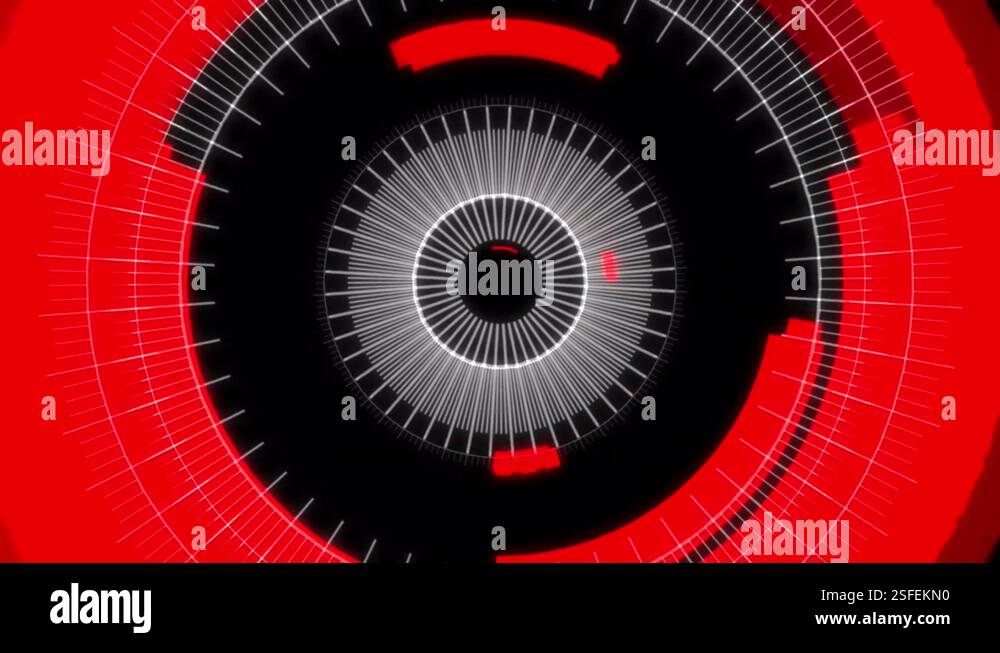 HUD Arc Offset C Audio Reactive Equalizer Red VJ Loop Animation 03 ...