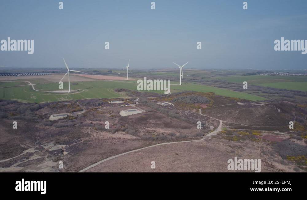 Electricity green field windy generation cornwall Stock Videos ...