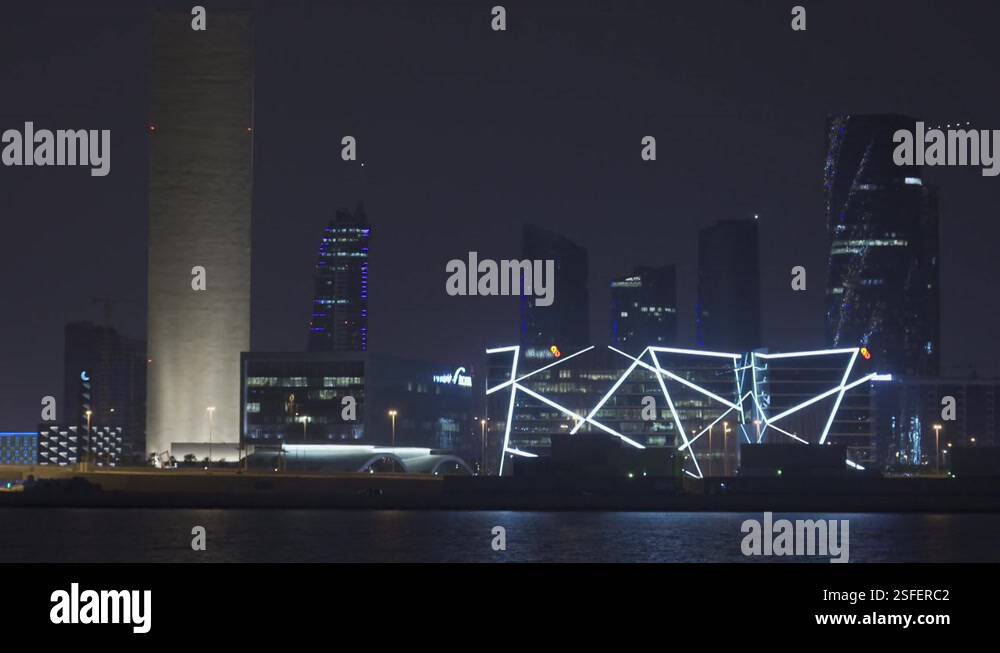 Manama Skyline At Nght, Bahrain Stock Video Footage - Alamy
