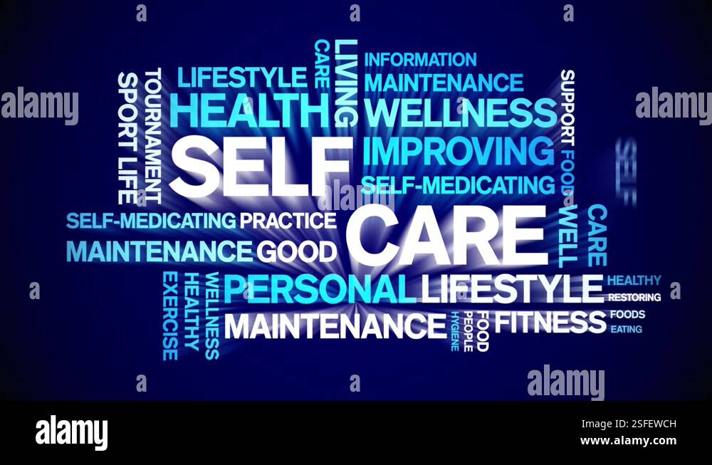 Self Care animated tag word cloud,animation kinetic typography seamless ...