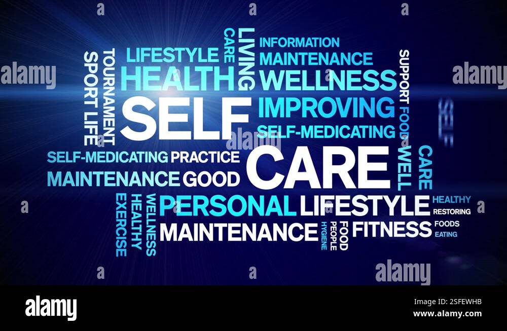 Self Care animated tag word cloud,animation kinetic typography seamless ...