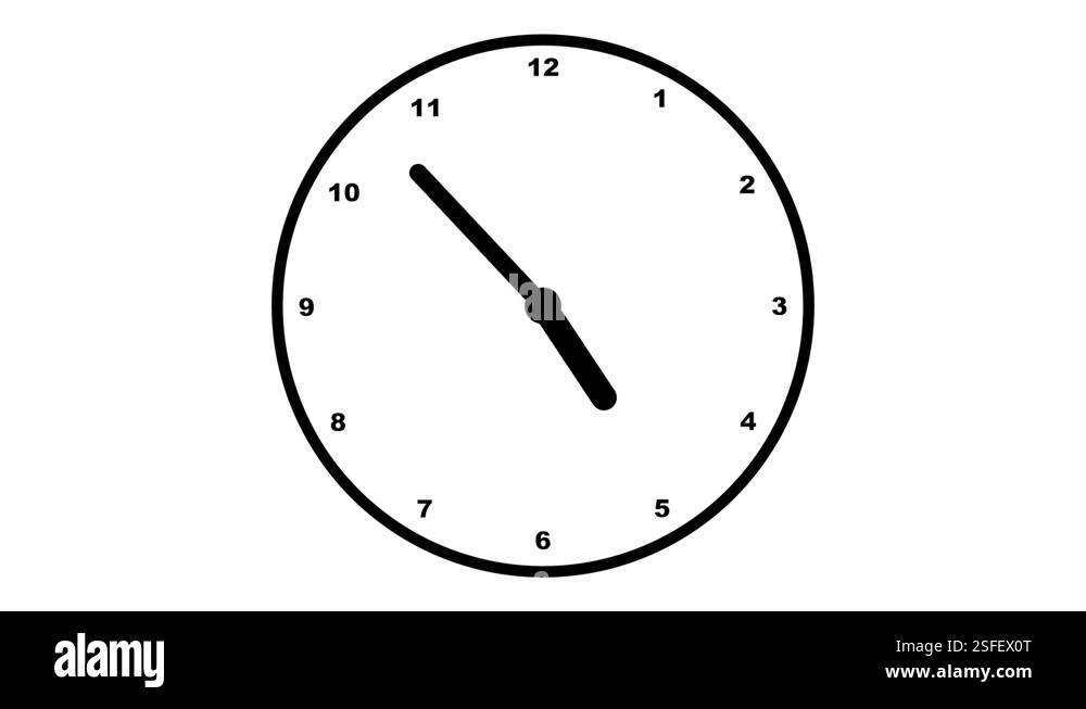 Clock with moving arrows on white background. Clock animation in 12 ...