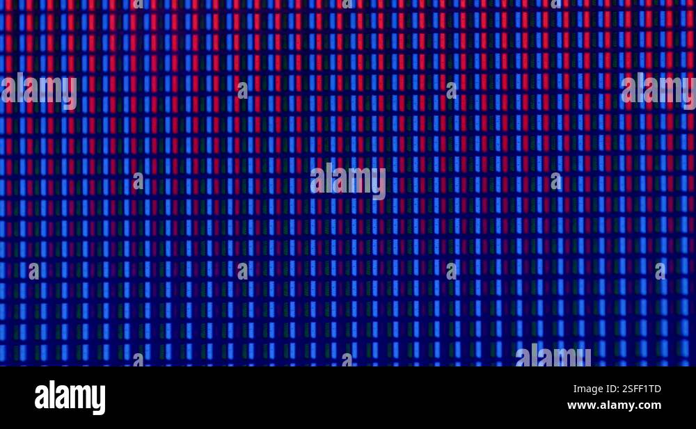 Rapid blinking red and blue monitor pixels. Color space change, video background Stock Video ...