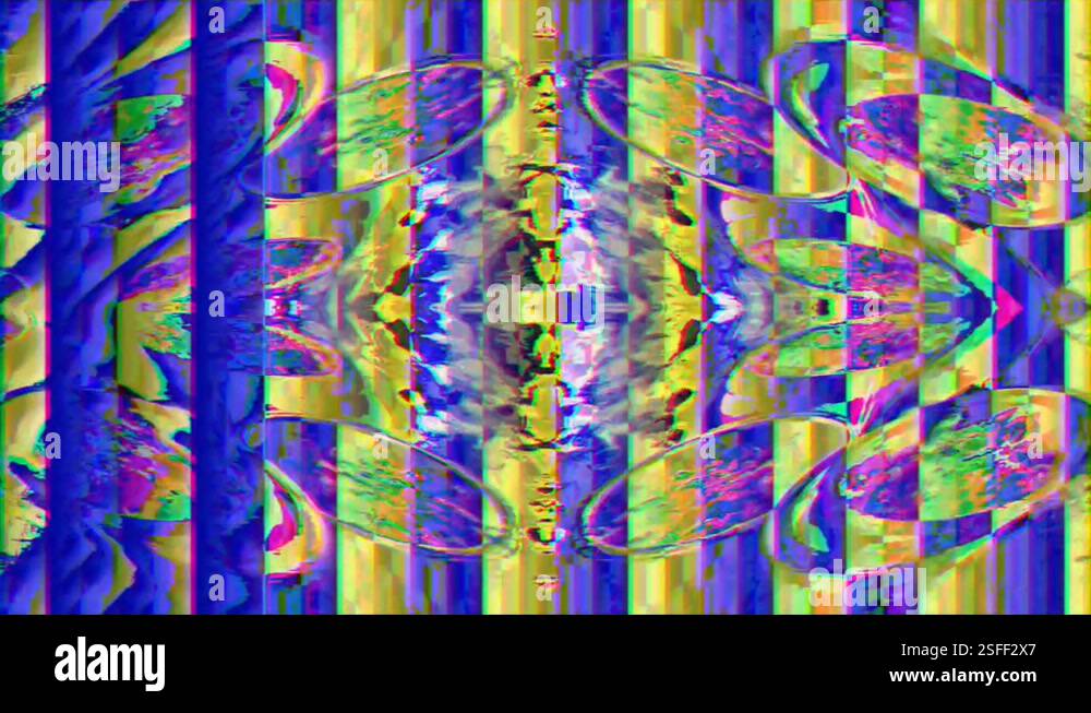 Abstract glitch psychedelic texture seamless loop pattern. VFX fractal ...