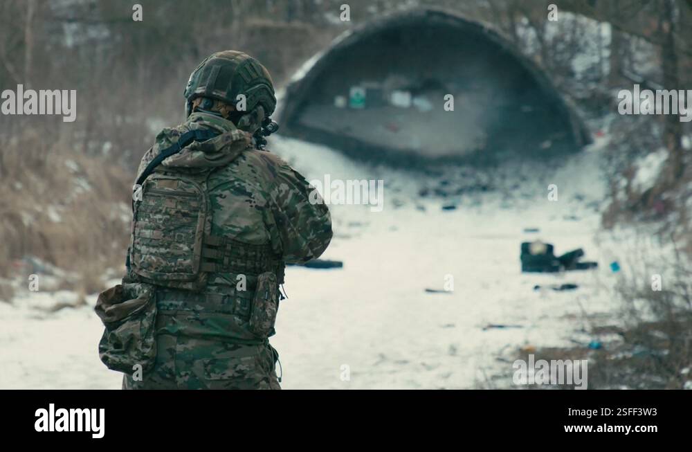 Special Forces soldiers are training at the range. Shooting at targets ...
